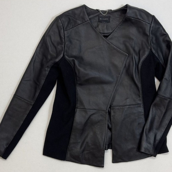 H by Halston | Jackets & Coats | H By Halston Black Faux Leather With ...